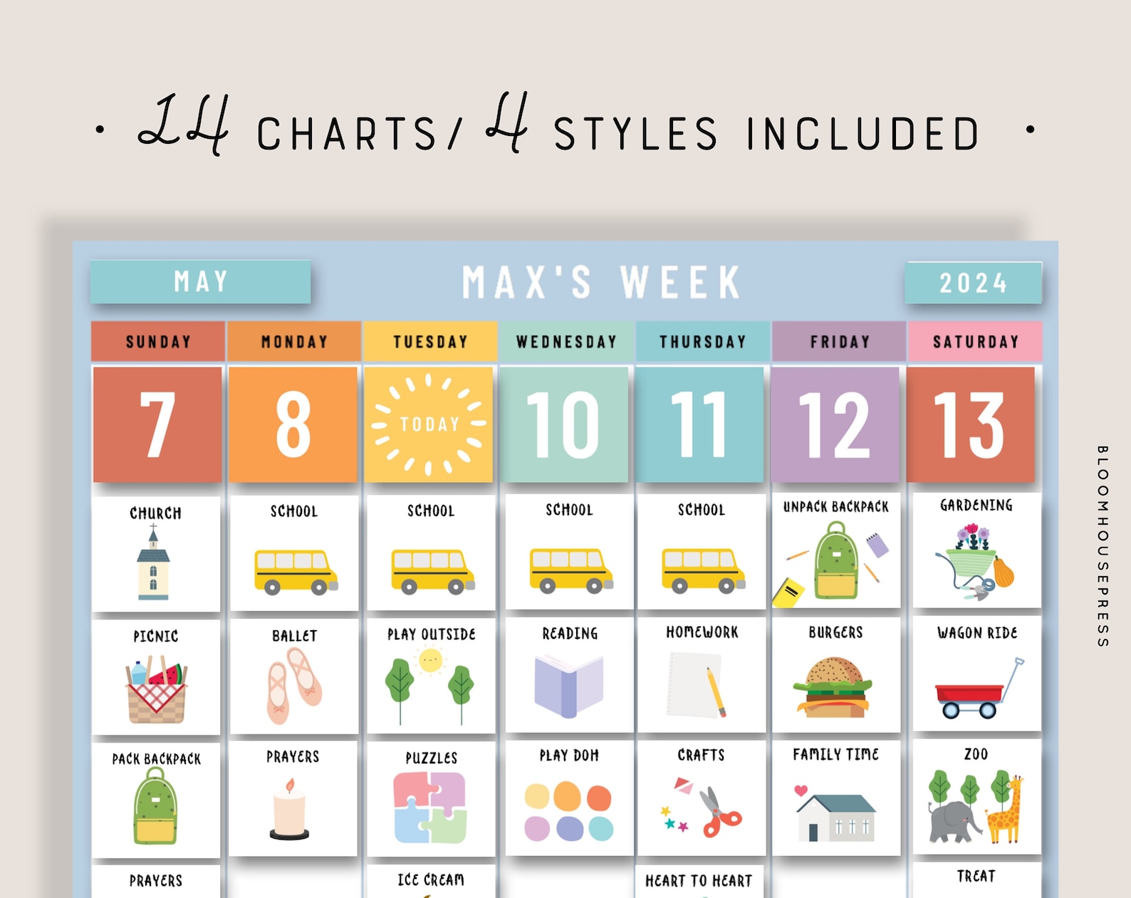 Editable Weekly Visual Routine Chart With Cards Schedule for - Etsy UK