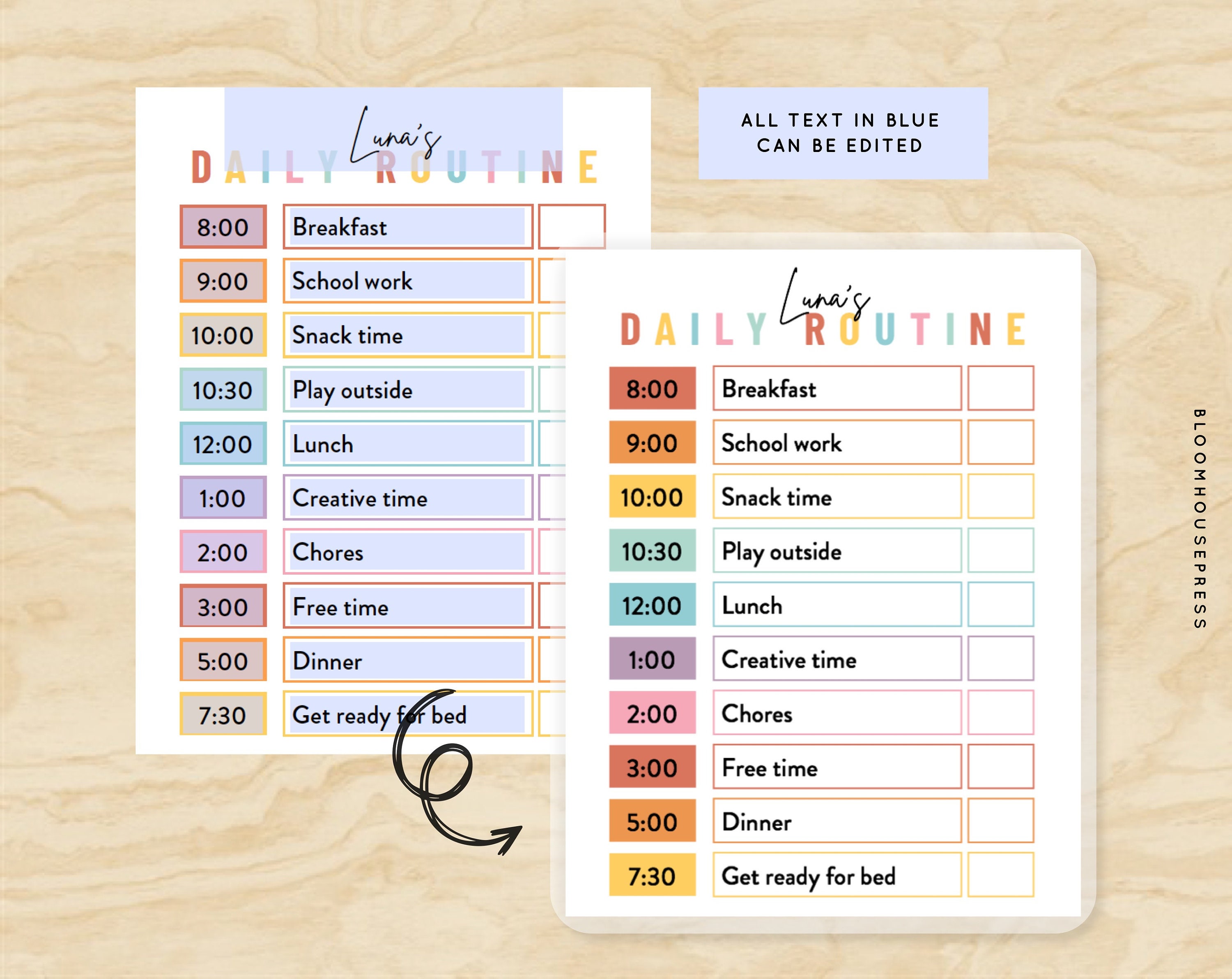 Daily Routine Chore Chart for Kids Responsibility Checklist My | Etsy