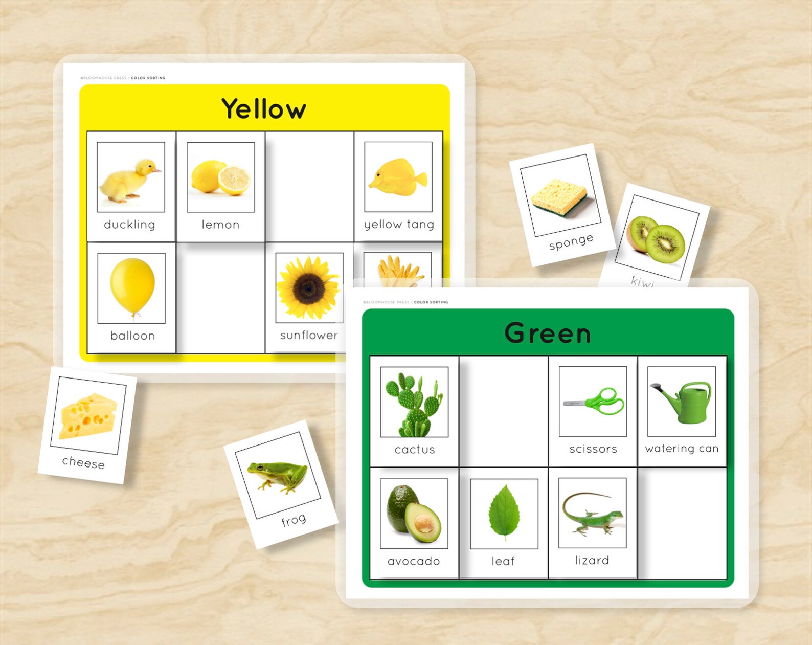 Color Sorting & Living Non-living Montessori Sorting Sheets - Etsy