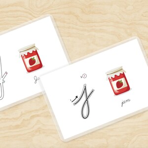 Cursive Cards Alphabet Outline Tracing Letters Flashcards Learning Play ...