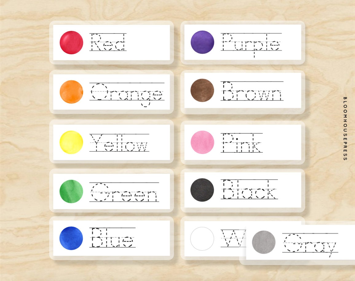 Color Mixing Chart: Tracing Flashcards & Play Dough Mat (PDF) - Etsy