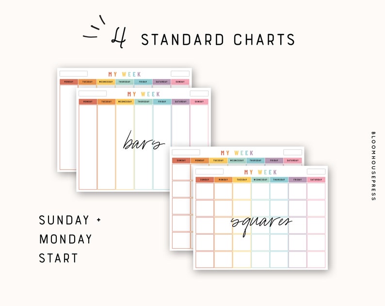 Editable Weekly Visual Routine Chart With Cards Schedule for - Etsy