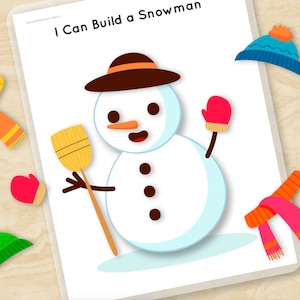 Build a Snowman Worksheet Seasonal Winter Activity Toddler - Etsy