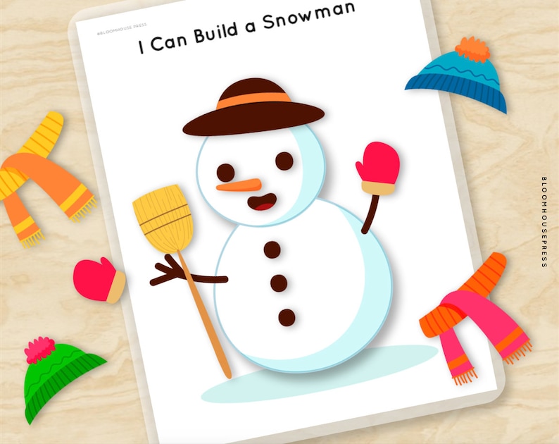 Build a Snowman Worksheet Seasonal Winter Activity Toddler - Etsy