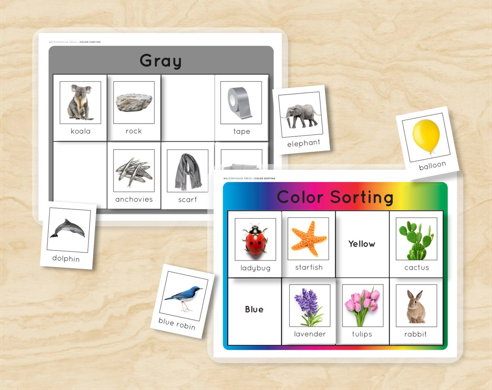 Color Sorting & Living Non-Living Montessori Sorting Sheets | Etsy