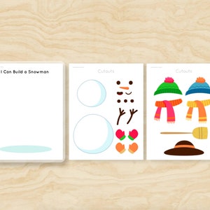 Build a Snowman Worksheet Seasonal Winter Activity Toddler Busy Book ...