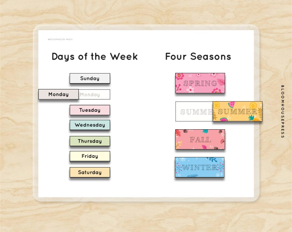 Perpetual Calendar Morning Board Weather Seasons US Holidays - Etsy