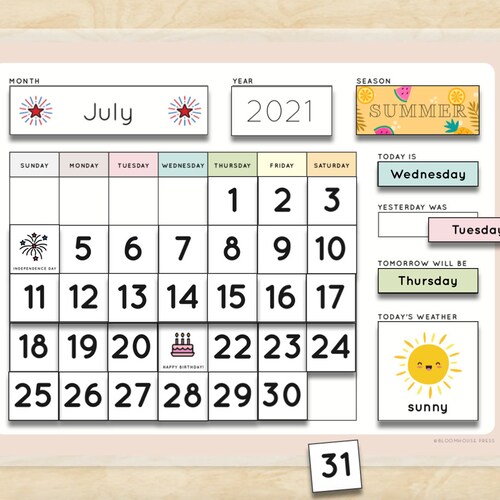 Months of the Year Printable Busy Book Kids Calendar Morning - Etsy