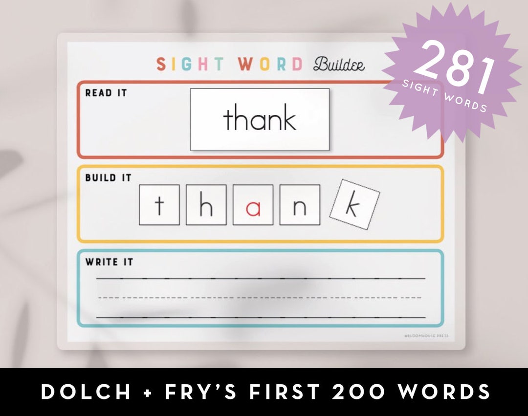 MEGA Sight Words Builder Practice Spelling Game Dolch and Fry's First ...