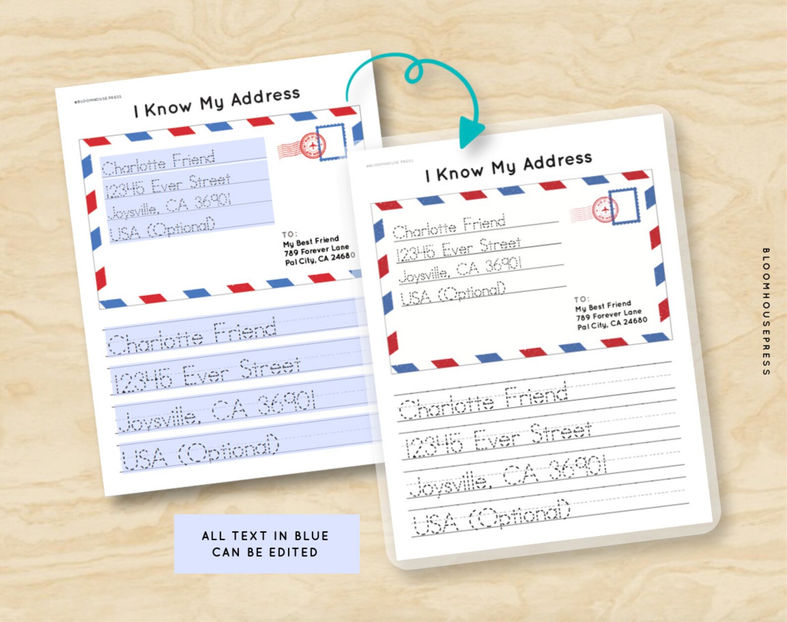 Address Kids Worksheet Address Practice Learning Life Skills | Etsy