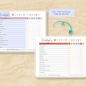 Weekly Daily Chore Chart for Kids Responsibility Chart Homeschool My ...
