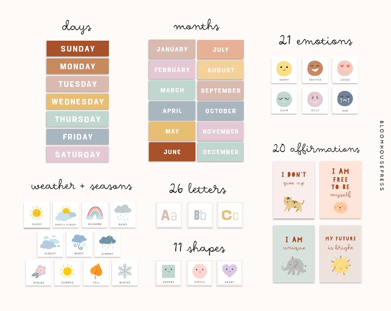 Homeschool Morning Board: Calendar, Weather, Affirmations (digital ...