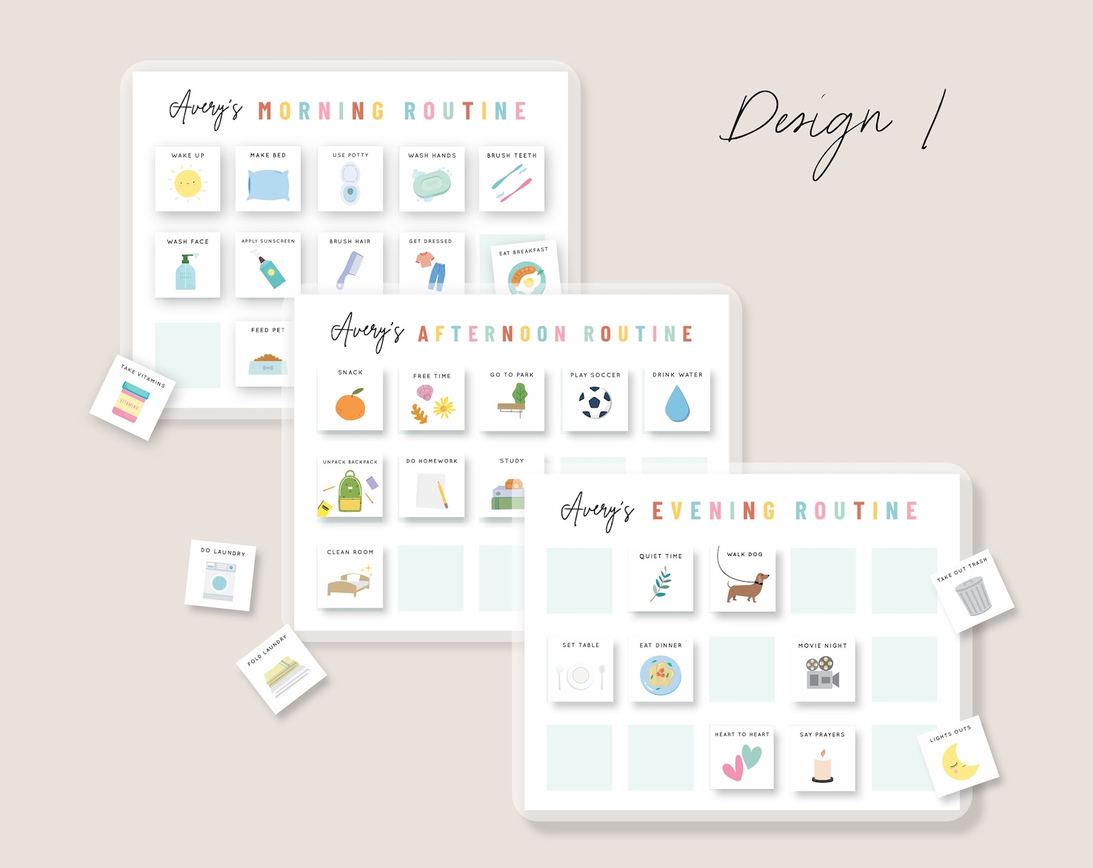 Daily Visual Routine Chart With Cards Morning Afternoon - Etsy