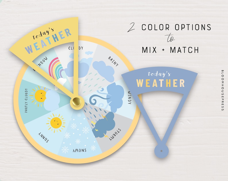 Weather Wheel Daily Today's Circle Time Game Printable | Etsy