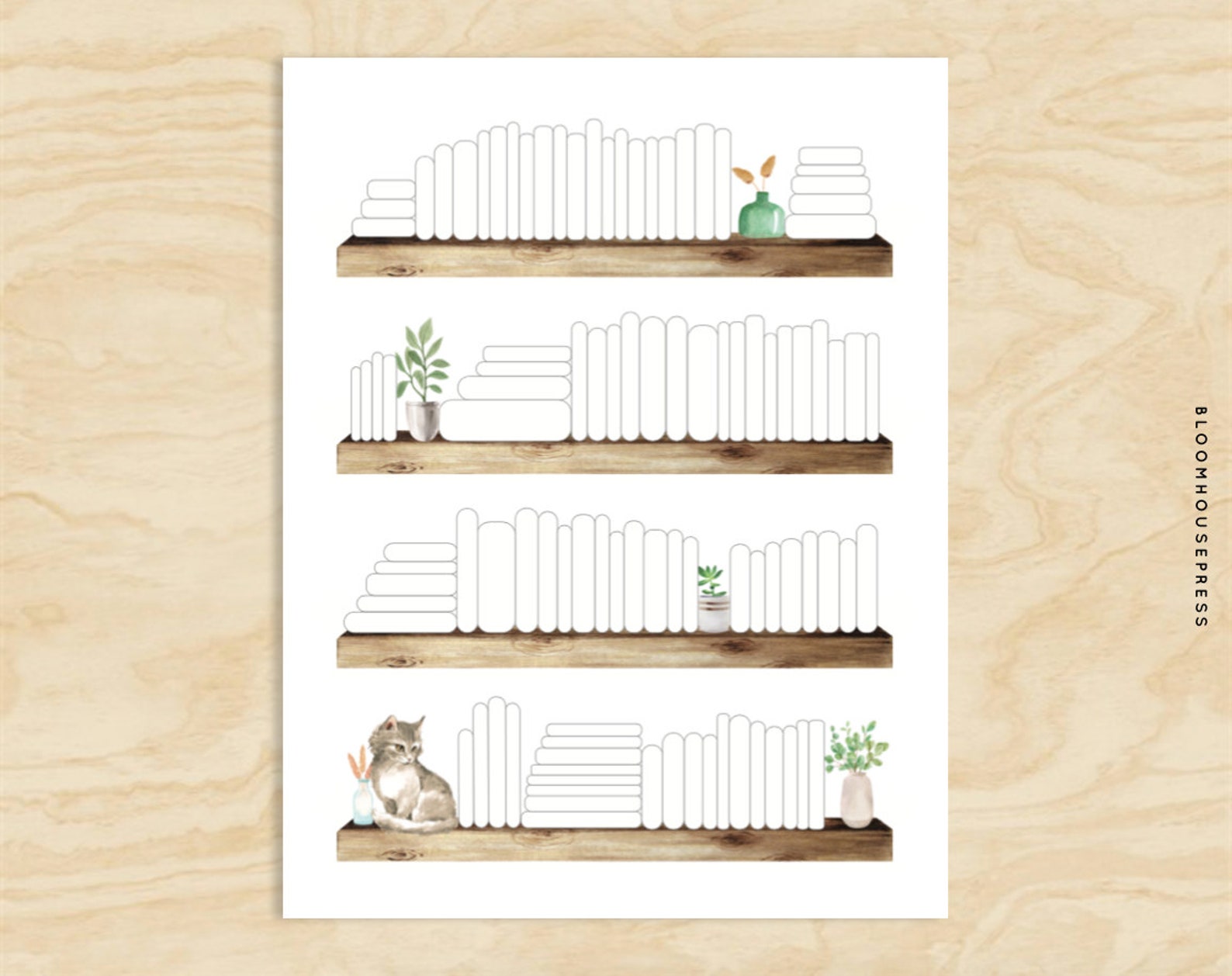 Reading Tracker 100 Books to Read Planner Bookshelf Log | Etsy