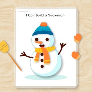 Build a Snowman Worksheet Seasonal Winter Activity Toddler Busy Book ...