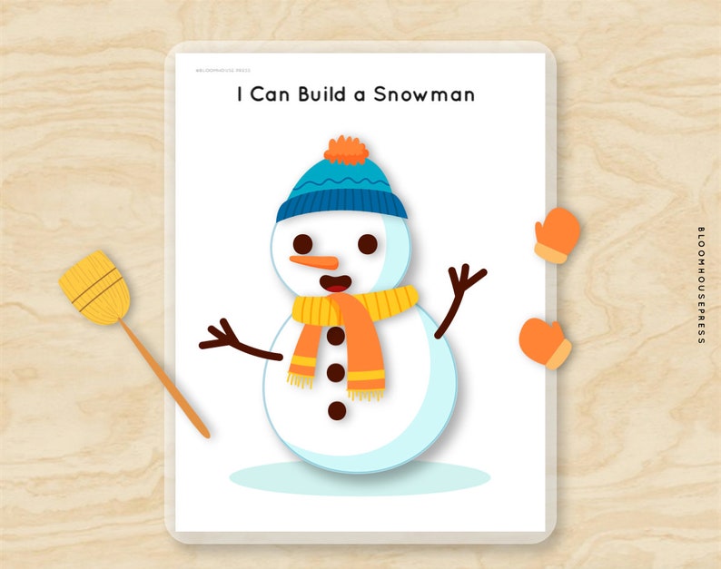 Build a Snowman Activity: Winter Busy Book Printable (PDF) - Etsy