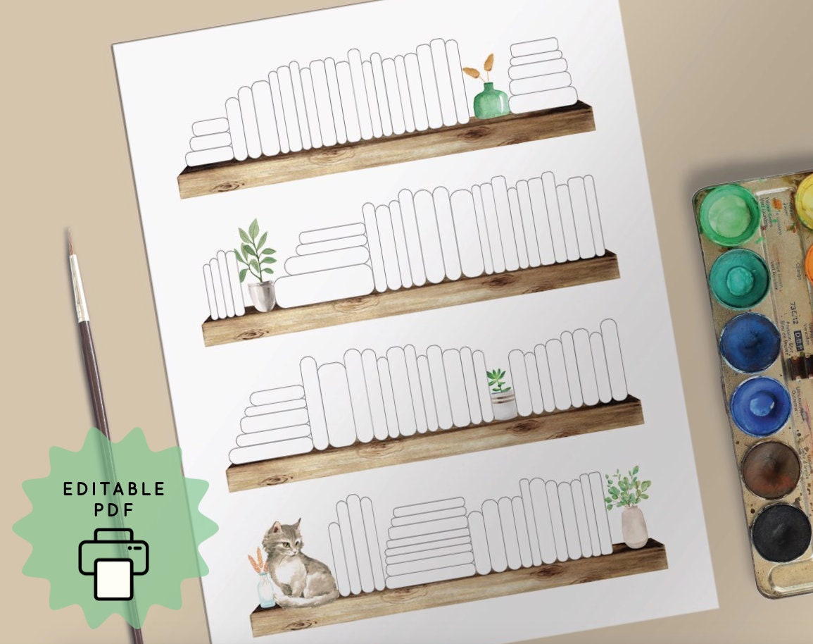 Reading Tracker 100 Books to Read Planner Bookshelf Log | Etsy