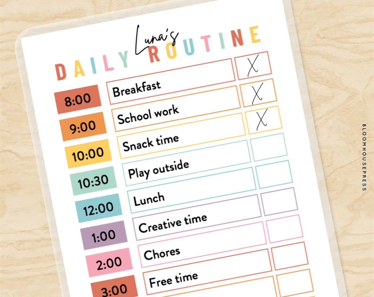 Daily Routine Chore Chart for Kids Responsibility Checklist My | Etsy