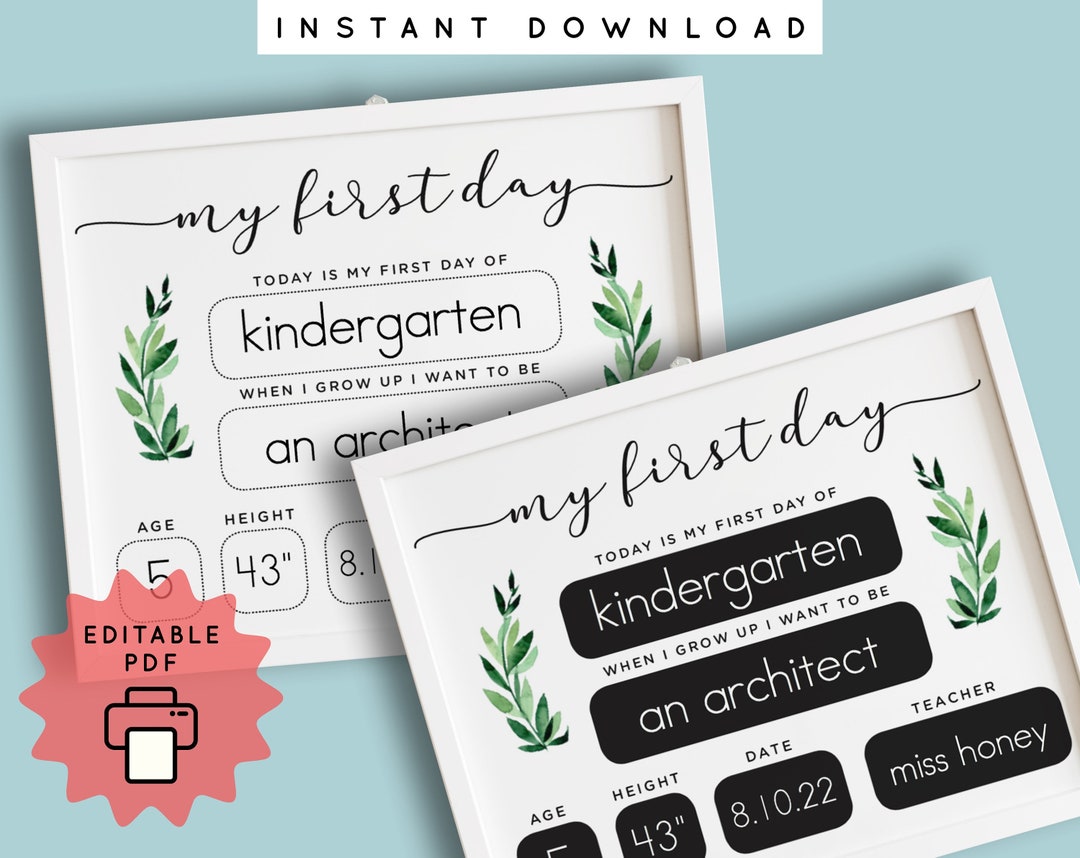 Editable First Day of School Sign Board - 1st Day Chalkboard- Back to ...