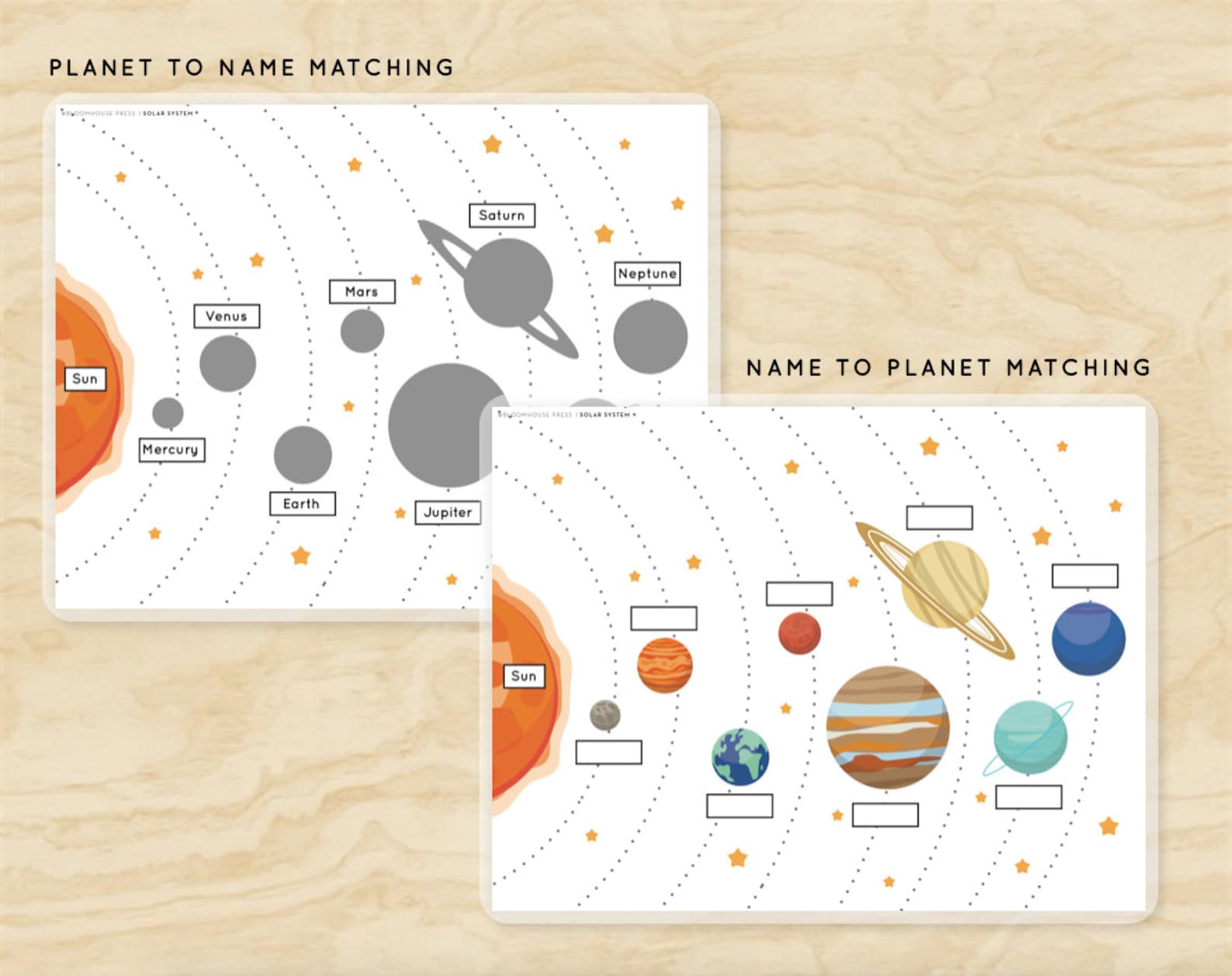 Solar System Printable Worksheet Matching Busy Binder Pages - Etsy Ireland
