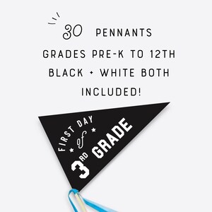 First Day of School Pennant 30 Printable Flags Sign Prop Pre-k ...