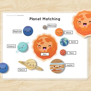 Solar System Printable Worksheet Matching Montessori Solar System 3 ...