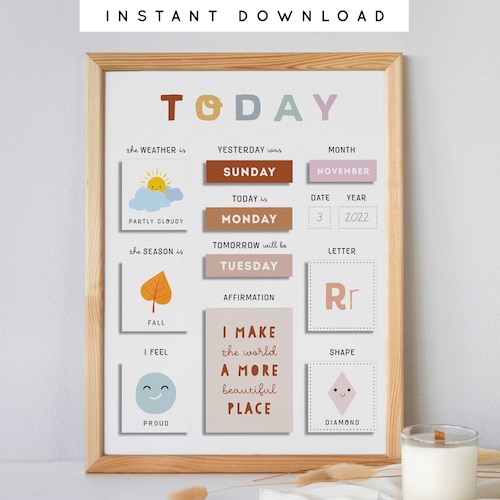 Daily Morning Board Circle Time Calendar Kids Morning - Etsy