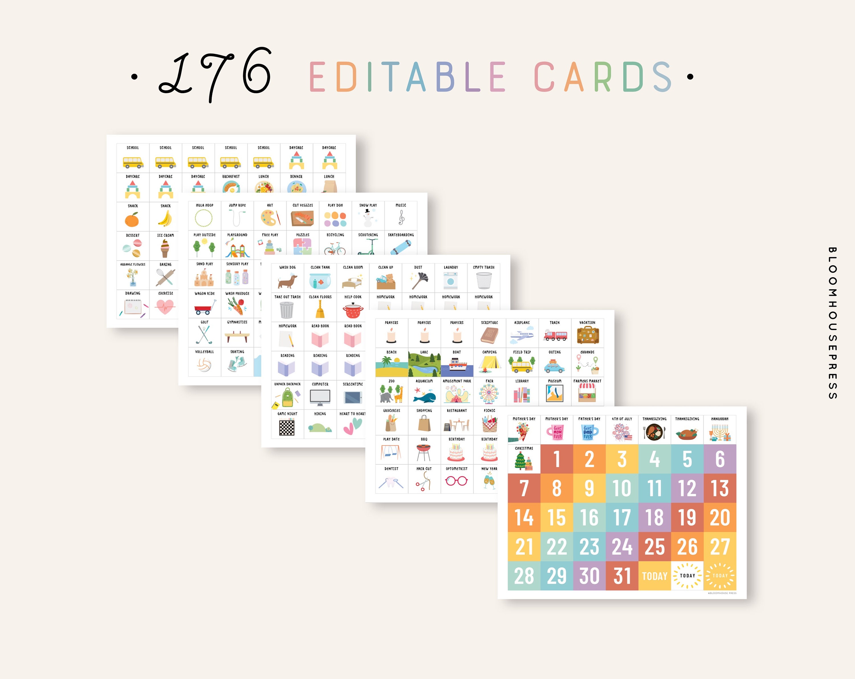 Editable Weekly Visual Routine Chart With Cards Schedule for - Etsy UK