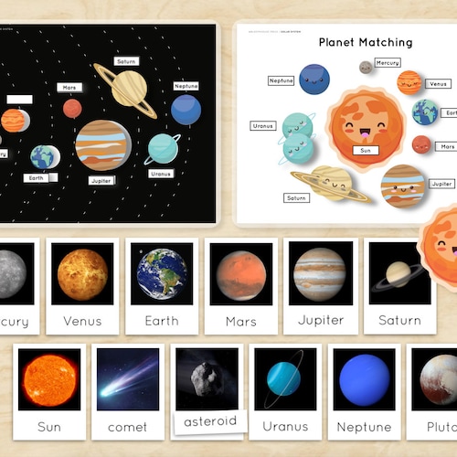 Solar System Printable Worksheet Matching Busy Binder Pages - Etsy