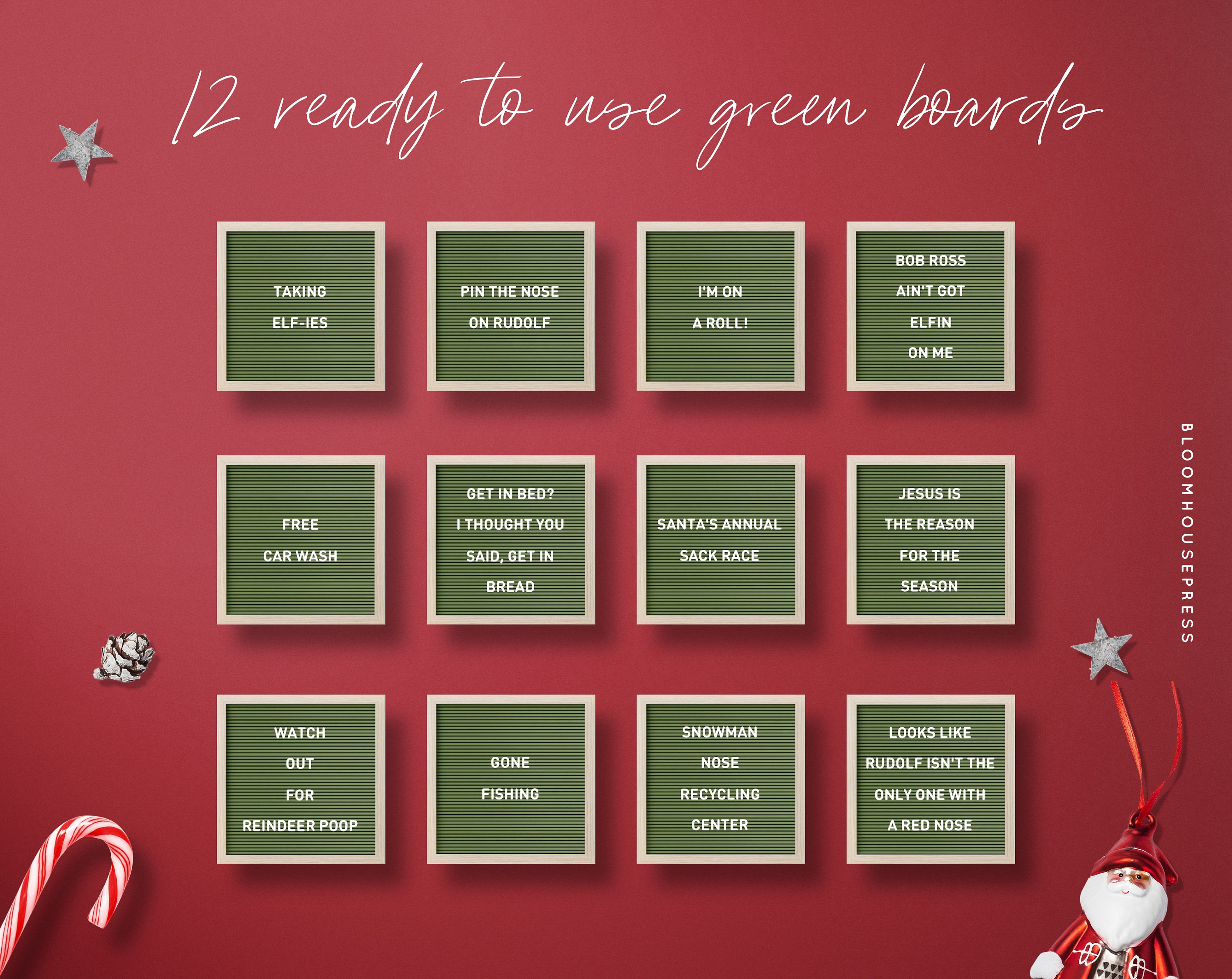 Mini Letter Board Printable Editable Red & Green Mini Signs | Etsy