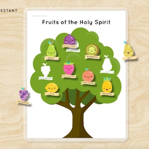 Fruits of the Spirit Worksheet Catholic & Protestant Sunday School ...