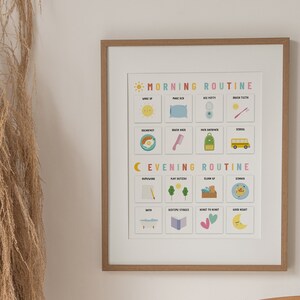 Editable Morning Evening Daily Visual Routine Chart Cards Schedule for ...