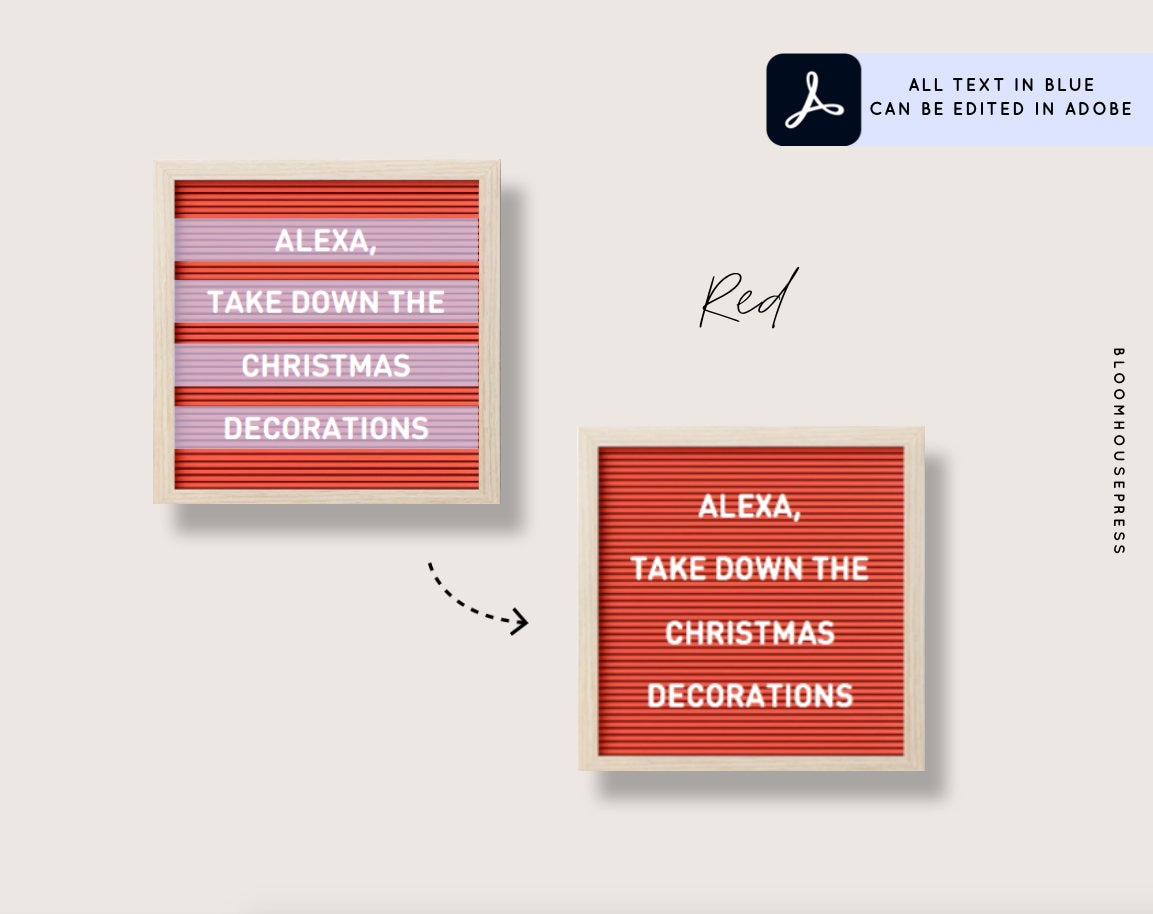 Mini Letter Board Printable Editable Red & Green Mini Signs | Etsy