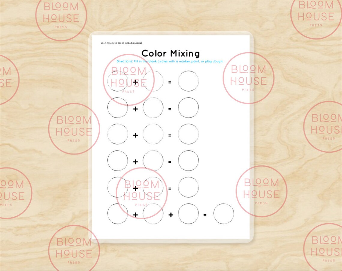 Color Mixing Chart: Tracing Flashcards & Play Dough Mat (PDF) - Etsy