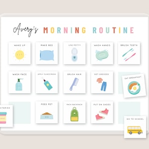 Daily Visual Routine Chart With Cards Morning Afternoon Evening ...