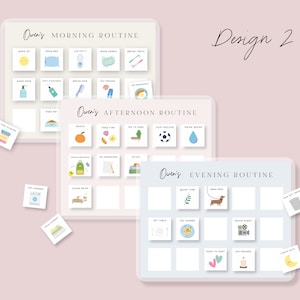 Daily Visual Routine Chart With Cards Morning Afternoon Evening ...