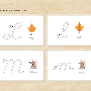 Cursive Cards Alphabet Outline Tracing Letters Flashcards Learning Play ...