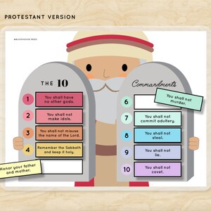 Ten Commandments Worksheet: Catholic & Protestant Bible Game (PDF) - Etsy