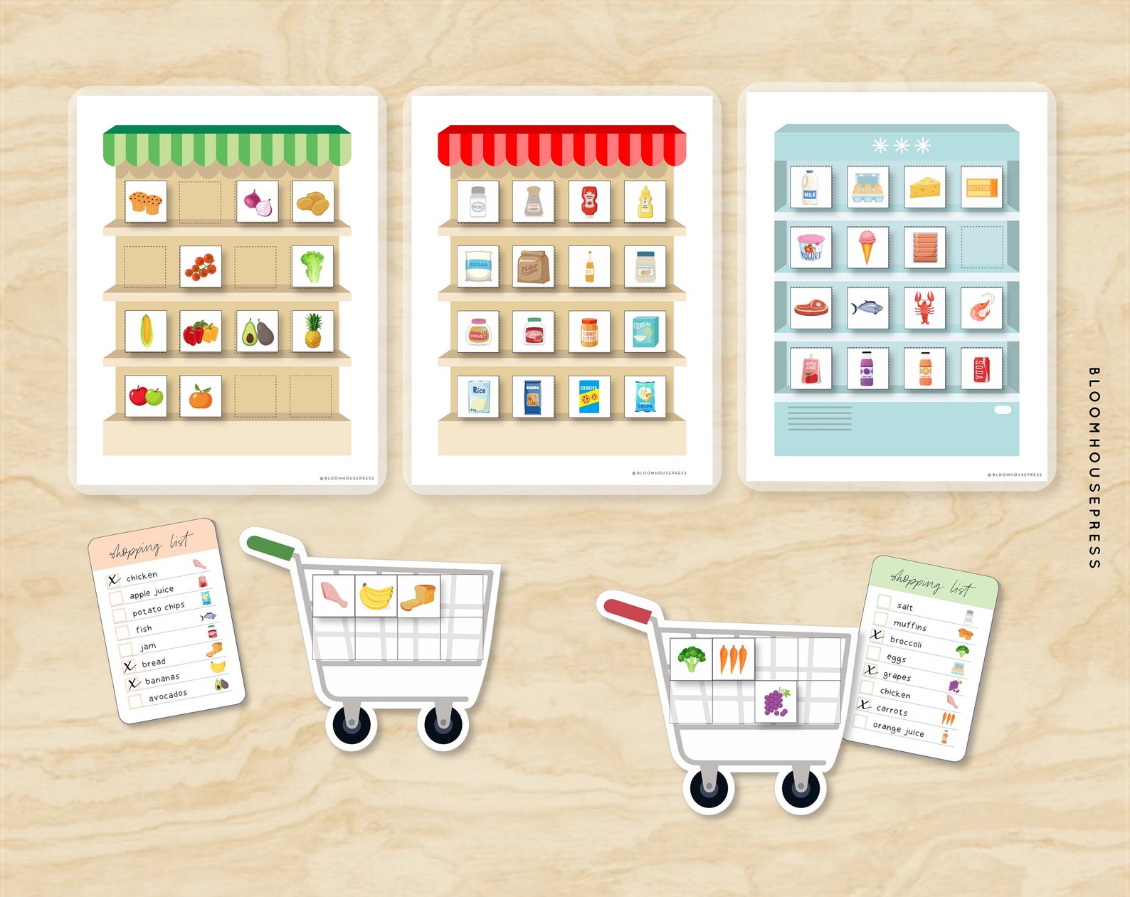 Grocery Shopping List Game: Pretend Play Activity (PDF) - Etsy