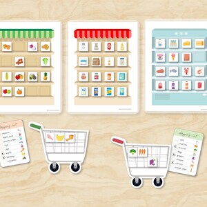 Shopping List Grocery Game Pretend Play Educational Homeschool Activity ...