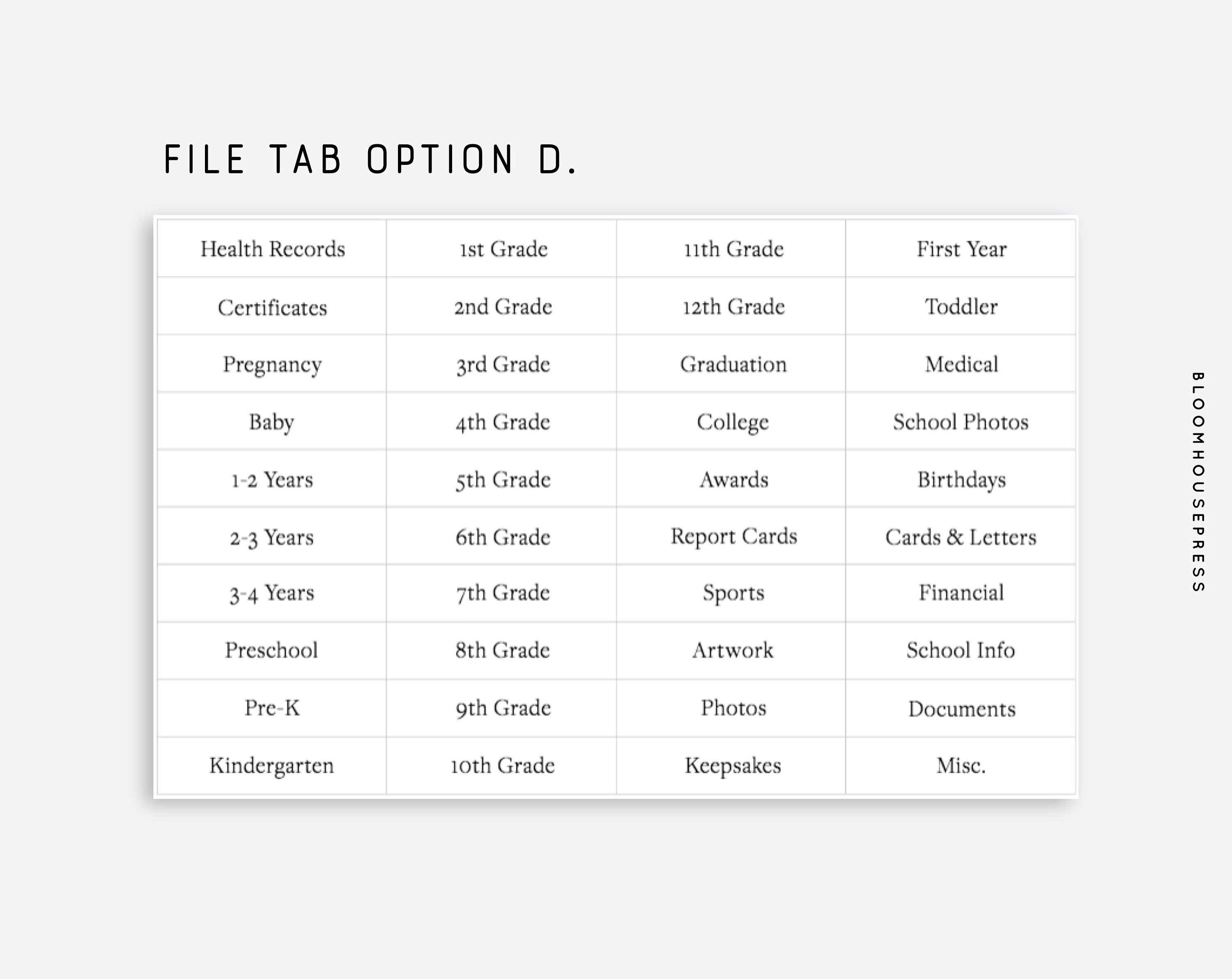 Editable File Tab Labels: Milestone Filing System (PDF) - Etsy