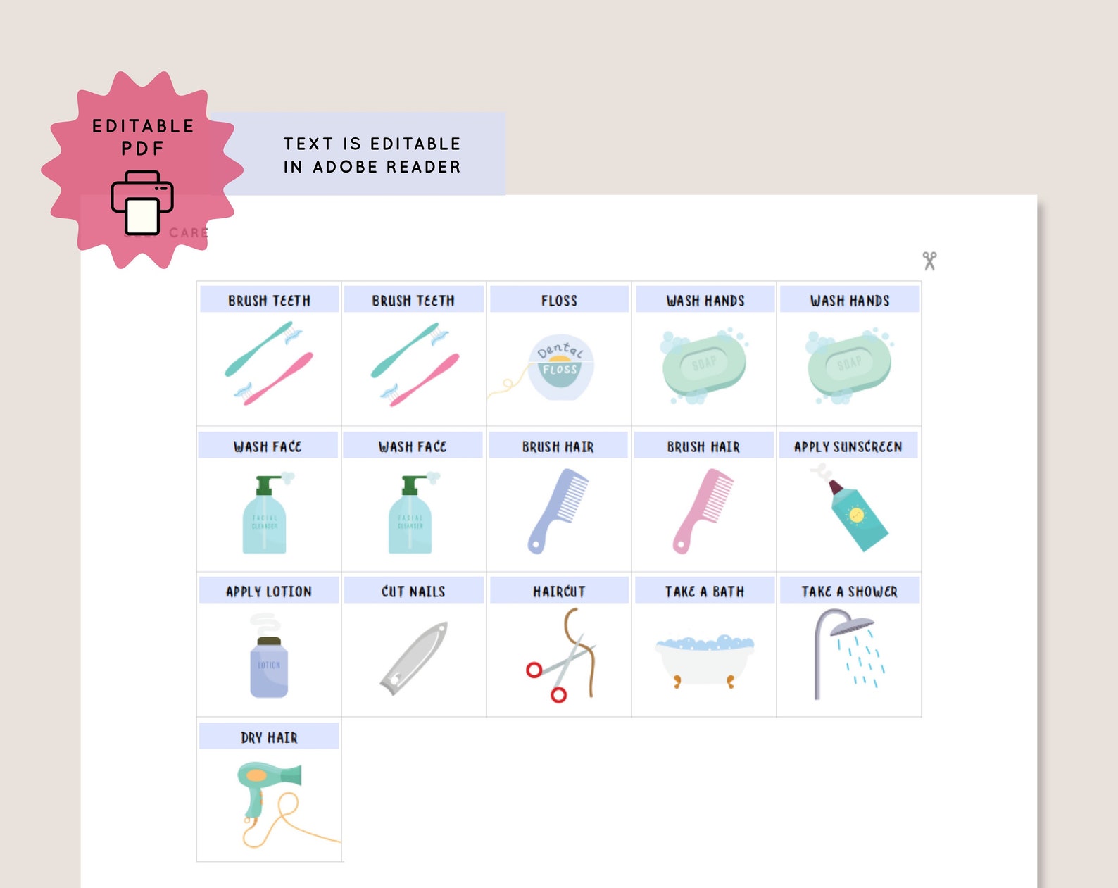 Editable Daily Visual Routine Cards Schedule for Kids Toddlers - Etsy