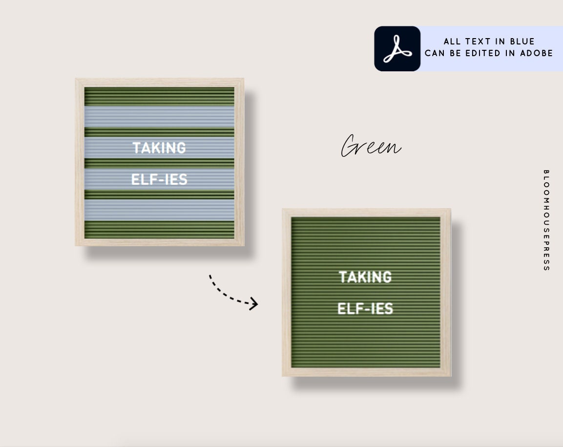 Mini Letter Board Printable Editable Red & Green Mini Signs | Etsy