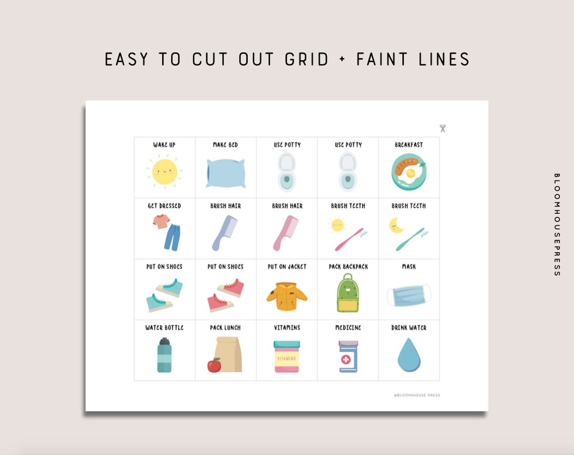 Editable Morning Evening Daily Visual Routine Chart Cards - Etsy