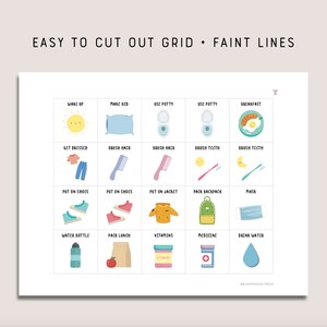 Editable Morning Evening Daily Visual Routine Chart Cards Schedule for ...