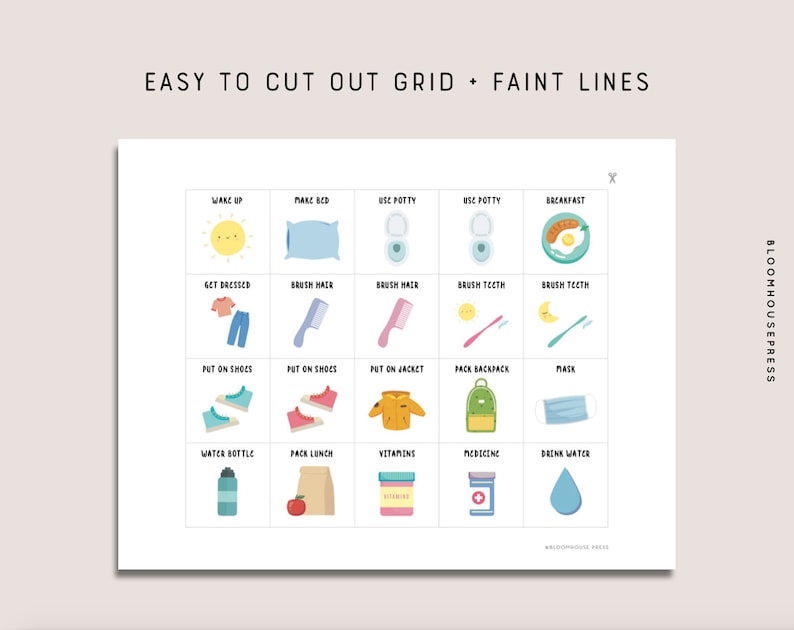 Editable Morning Evening Daily Visual Routine Chart Cards - Etsy