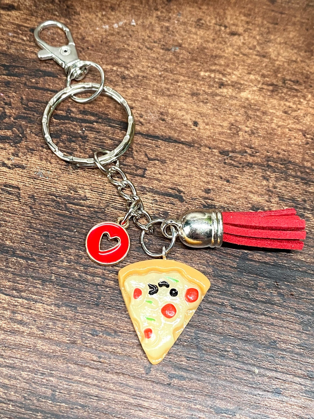 Personalised Pizza Slice Keyring Pizza Charm Key Fob - Etsy
