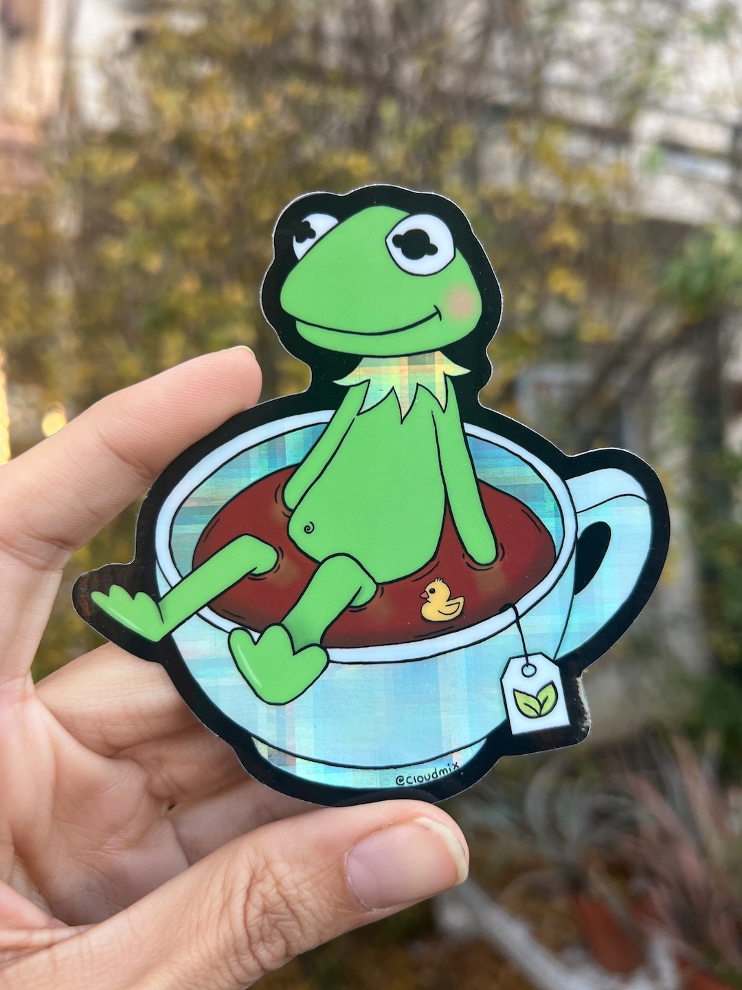 Kermit Tea- Disco Holographic Vinyl Sticker - Kermit the Frog - the ...
