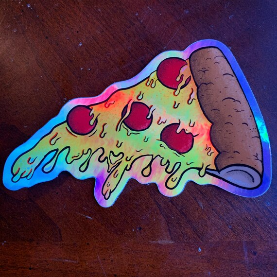 Pizza Holographic Vinyl Sticker - Etsy